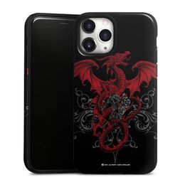 DeinDesign iPhone 11 Pro Handy Panzer Handyh&uuml;lle robuste Outdoor H&uuml;lle Schutzh&uuml;lle gl&auml;nzend Red Dragon Gothic Tough Case