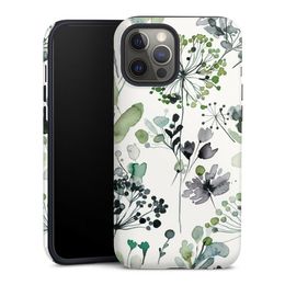 DeinDesign iPhone 12 Pro Handy Panzer Handyh&uuml;lle robuste Outdoor H&uuml;lle Schutzh&uuml;lle matt Flowers Water Colour Eukalyptus Tough Case