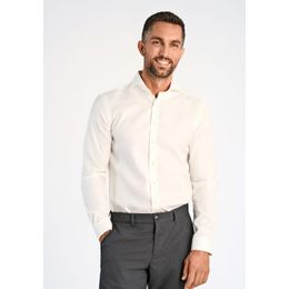 Businesshemd LINDBERGH "Technisches Hemd (Langarm) Slim Fit", Herren, Gr. L, Normalgr&ouml;&szlig;en, wei&szlig; (sanftes wei&szlig;), Obermaterial: 100% Baumwolle, Hemden