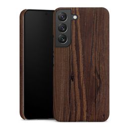 DeinDesign Galaxy S22 Handy Premium Case Smartphone Handyh&uuml;lle Schutzh&uuml;lle matt Wooden Look Wood Nut Tree Premium Case