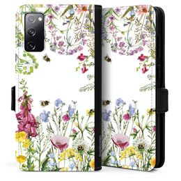 DeinDesign Galaxy S20 Handy Klapph&uuml;lle Handyh&uuml;lle aus Kunst Leder schwarz Flip Case Nature Flowers Meadow Sideflip mit Lasche