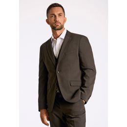 Anzugsakko LINDBERGH "Sakko Modern Fit", Herren, Gr. 26, braun (braun mel), Obermaterial: 54% Polyester, 44% Wolle, 2% Elasthan; Futter: 95% Polyester, 5% Elasthan, Sakkos