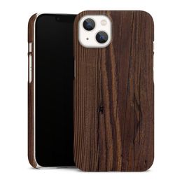 DeinDesign iPhone 13 Handy Premium Case Smartphone Handyh&uuml;lle Schutzh&uuml;lle matt Wooden Look Wood Nut Tree Premium Case