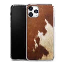 DeinDesign iPhone 11 Pro Handy Slim Case Silikon Handyh&uuml;lle transparent H&uuml;lle extra d&uuml;nn Fur Cow Animal Look Silikon Slim Case