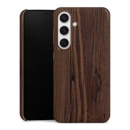 DeinDesign Galaxy S24 Handy Premium Case Smartphone Handyh&uuml;lle Schutzh&uuml;lle gl&auml;nzend Wooden Look Wood Nut Tree Premium Case