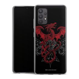 DeinDesign Galaxy A32 4G Handy Silikon H&uuml;lle Case transparent Handyh&uuml;lle Red Dragon Gothic Silikon Case