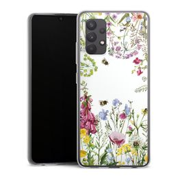 DeinDesign Galaxy A32 4G Handy Silikon H&uuml;lle Case transparent Handyh&uuml;lle Meadow Nature Flowers Silikon Case