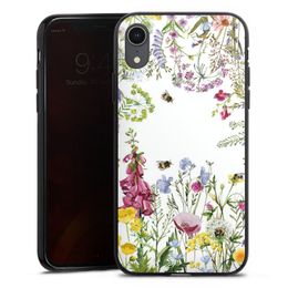DeinDesign iPhone Xr Handy Silikon H&uuml;lle Case schwarz Handyh&uuml;lle Meadow Nature Flowers