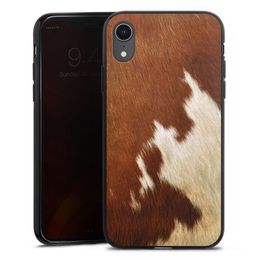 DeinDesign iPhone Xr Handy Silikon H&uuml;lle Case schwarz Handyh&uuml;lle Fur Cow Animal Look