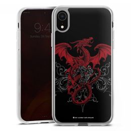 DeinDesign iPhone Xr Handy Silikon H&uuml;lle Case transparent Handyh&uuml;lle Red Dragon Gothic Silikon Case