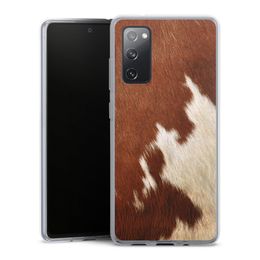 DeinDesign Galaxy S20 FE 5G Handy Silikon H&uuml;lle Case transparent Handyh&uuml;lle Fur Cow Animal Look Silikon Case