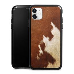 DeinDesign iPhone 11 Handy Silikon H&uuml;lle Case schwarz Handyh&uuml;lle Fur Cow Animal Look