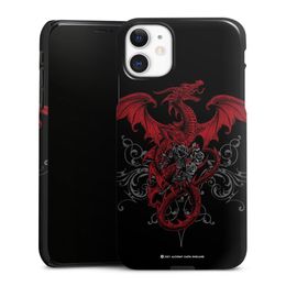 DeinDesign iPhone 11 Handy Premium Case Smartphone Handyh&uuml;lle Schutzh&uuml;lle gl&auml;nzend Red Dragon Gothic Premium Case
