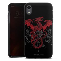 DeinDesign iPhone Xr Handy Silikon H&uuml;lle Case schwarz Handyh&uuml;lle Red Dragon Gothic