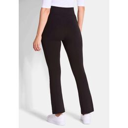 2-in-1-Hose GOLDNER "Kurzgr&ouml;&szlig;e Ausgestellte Leggings im Doppelpack", Damen, Gr. 21, K-Gr, schwarz (schwarz, schwarz), Obermaterial: 95% Baumwolle CO. 5% Elasthan EL., weit, Hosen, Rundumschlupfbund