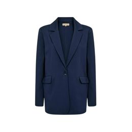 Blusenblazer soyaconcept "Soya Concept Blazer SC-NANNI", Damen, Gr. S, blau (6905 navy blazer), Obermaterial: 69% Viskose, 26% Polyamid, 5% Elasthan, Blazer Blusenblazer