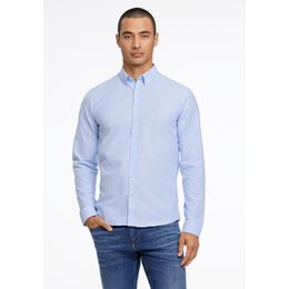 Businesshemd LINDBERGH "Oxford-Hemd (Langarm) Relaxed Fit", Herren, Gr. XL, Normalgr&ouml;&szlig;en, blau (lt blau mix), Obermaterial: 97% Baumwolle, 3% Elasthan, Hemden