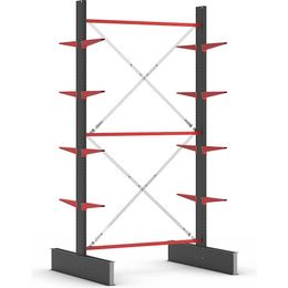 Kragarmregal Attillo schwer, doppelseitig, HxB 4000 x 2000 mm, Kragarm 600 mm, Grundregal kaiserkraft