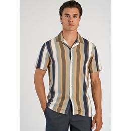 Kurzarmhemd LINDBERGH "Freizeithemd (Kurzarm) Relaxed Fit", Herren, Gr. S, Normalgr&ouml;&szlig;en, gr&uuml;n (khaki), Obermaterial: 100% Viskose, Hemden