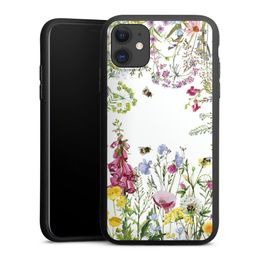 DeinDesign iPhone 11 Handy Premium Silikon H&uuml;lle Handyh&uuml;lle schwarz Case Meadow Nature Flowers Silikon Premium Case