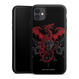 DeinDesign iPhone 11 Handy Premium Silikon H&uuml;lle Handyh&uuml;lle schwarz Case Red Dragon Gothic Silikon Premium Case