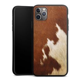 DeinDesign iPhone 11 Pro Max Handy Premium Silikon H&uuml;lle Handyh&uuml;lle schwarz Case Fur Cow Animal Look Silikon Premium Case