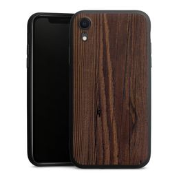 DeinDesign iPhone Xr Handy Premium Silikon H&uuml;lle Handyh&uuml;lle schwarz Case Wooden Look Wood Nut Tree Silikon Premium Case