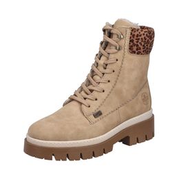 Schn&uuml;rstiefelette Rieker "Rieker Stiefelette Lederimitat", Damen, Gr. 38, hellbraun, Lederimitat, Schuhe Schn&uuml;rstiefelette
