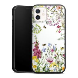 DeinDesign iPhone 12 mini Handy Premium Silikon H&uuml;lle Handyh&uuml;lle schwarz Case Meadow Nature Flowers Silikon Premium Case