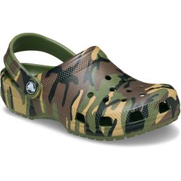 Clog Crocs "Classic Camouflage Clog", M&auml;dchen, Gr. 32, tarnfarben, army gr&uuml;n, multi, Croslite&trade;, kontrastfarbene Details, Schuhe Clog, Sommerschuh, Strandschuh, Sandale, Hausschuh mit L&uuml;ftungs&ouml;ffnungen