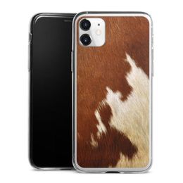 DeinDesign iPhone 11 Handy Slim Case Silikon Handyh&uuml;lle transparent H&uuml;lle extra d&uuml;nn Fur Cow Animal Look Silikon Slim Case