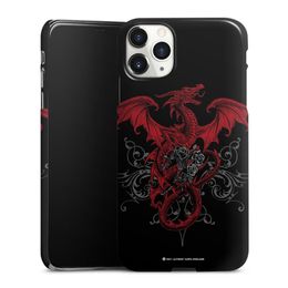 DeinDesign iPhone 11 Pro Max Handy Premium Case Smartphone Handyh&uuml;lle Schutzh&uuml;lle gl&auml;nzend Dragon Red Gothic Premium Case