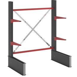 Kragarmregal Attillo schwer, einseitig, HxB 2000 x 1500 mm, Kragarm 600 mm, Grundregal kaiserkraft