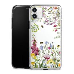 DeinDesign iPhone 11 Handy Slim Case Silikon Handyh&uuml;lle transparent H&uuml;lle extra d&uuml;nn Meadow Nature Flowers Silikon Slim Case
