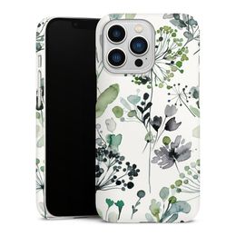 DeinDesign iPhone 13 Pro Handy Premium Case Smartphone Handyh&uuml;lle Schutzh&uuml;lle matt Flowers Water Colour Eukalyptus Premium Case