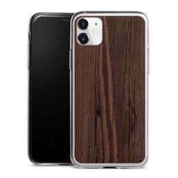DeinDesign iPhone 11 Handy Slim Case Silikon Handyh&uuml;lle transparent H&uuml;lle extra d&uuml;nn Nut Tree Wooden Look Wood Silikon Slim Case