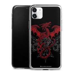 DeinDesign iPhone 11 Handy Slim Case Silikon Handyh&uuml;lle transparent H&uuml;lle extra d&uuml;nn Red Gothic Dragon Silikon Slim Case