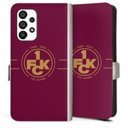 DeinDesign Galaxy A53 5G Handy Klapph&uuml;lle Handyh&uuml;lle aus Kunst Leder wei&szlig; Flip Case 125 Jahre Official Licensed Product 1. Fc Kaiserslautern Sideflip mit Lasche