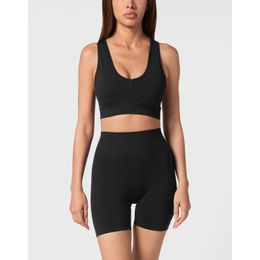 Lauftop Plein Sport "Logo", Damen, Gr. M, schwarz (02, schwarz), Obermaterial: 53% Polyamid, 37% Polyester, 10% Elasthan, Tops Sport Bustiers