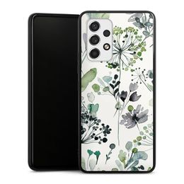 DeinDesign Galaxy A53 5G Handy Silikon H&uuml;lle Case schwarz Handyh&uuml;lle Flowers Eukalyptus Water Colour