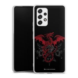 DeinDesign Galaxy A53 5G Handy Silikon H&uuml;lle Case transparent Handyh&uuml;lle Dragon Red Gothic Silikon Case