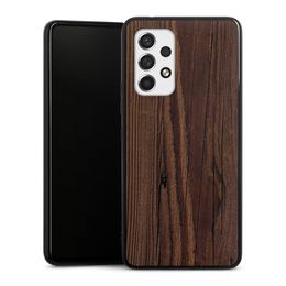 DeinDesign Galaxy A53 5G Handy Silikon H&uuml;lle Case schwarz Handyh&uuml;lle Nut Tree Wood Wooden Look