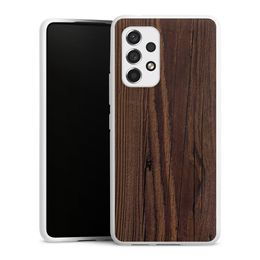DeinDesign Galaxy A53 5G Handy Silikon H&uuml;lle Case wei&szlig; Handyh&uuml;lle Nut Tree Wood Wooden Look Silikon Case