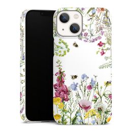DeinDesign iPhone 13 Mini Handy Premium Case Smartphone Handyh&uuml;lle Schutzh&uuml;lle gl&auml;nzend Meadow Nature Flowers Premium Case