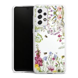 DeinDesign Galaxy A33 5G Handy Silikon H&uuml;lle Case wei&szlig; Handyh&uuml;lle Nature Flowers Meadow Silikon Case