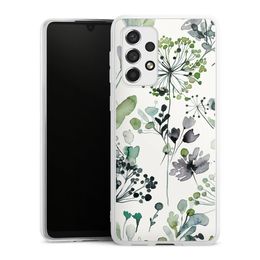DeinDesign Galaxy A33 5G Handy Silikon H&uuml;lle Case transparent Handyh&uuml;lle Flowers Eukalyptus Water Colour Silikon Case