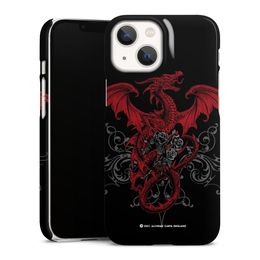 DeinDesign iPhone 13 Mini Handy Premium Case Smartphone Handyh&uuml;lle Schutzh&uuml;lle gl&auml;nzend Red Dragon Gothic Premium Case