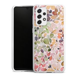 DeinDesign Galaxy A33 5G Handy Silikon H&uuml;lle Case wei&szlig; Handyh&uuml;lle Muster Eukalyptus Pattern Silikon Case