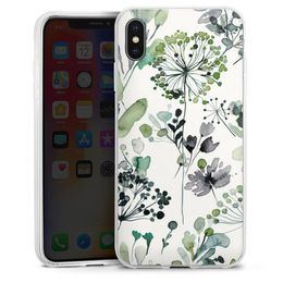 DeinDesign iPhone Xs Max Handy Silikon H&uuml;lle Case transparent Handyh&uuml;lle Flowers Water Colour Eukalyptus Silikon Case
