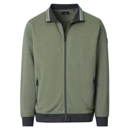 Sweatjacke Casamoda "Casamoda Sweatjacke gestreift", Herren, Gr. XL, gr&uuml;n, 100% Baumwolle, Sweatjacken Sweatjacke